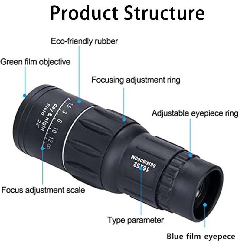 MasterTool - 16 x 52 Monocular Dual Focus Optics Zoom Telescope for Birds